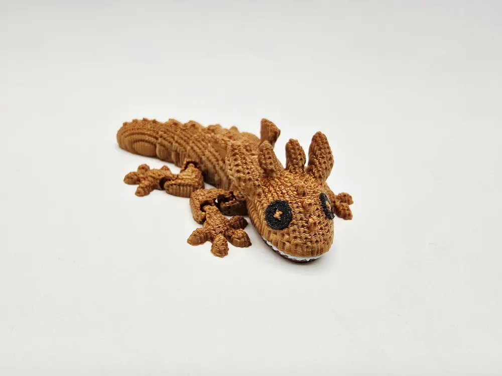 Flexi Crochet Dragon Keychain - Free 3D Print Model - MakerWorld