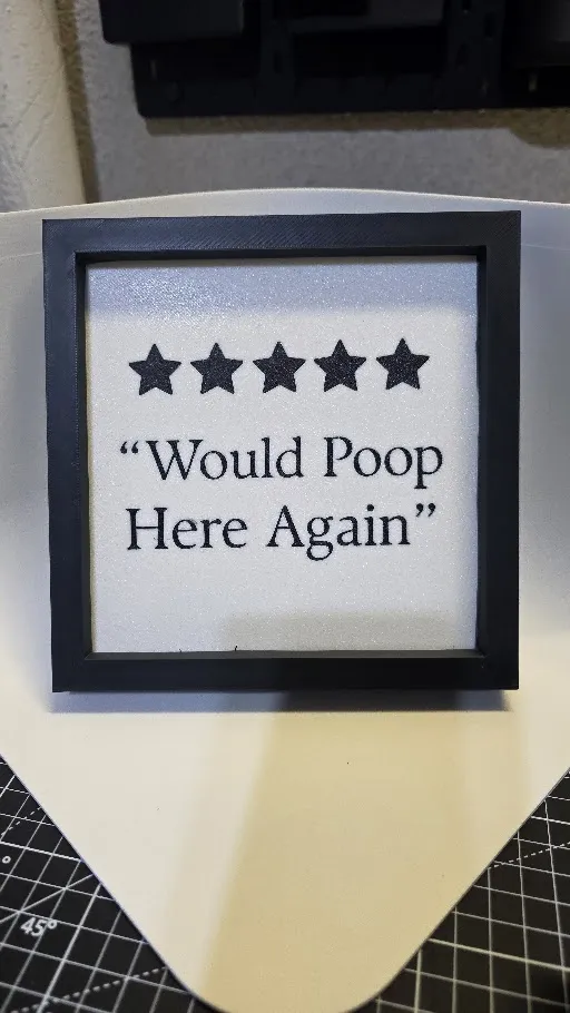 5-Star Bathroom Sign – Would Poop Here Again - Free 3D Print Model ...