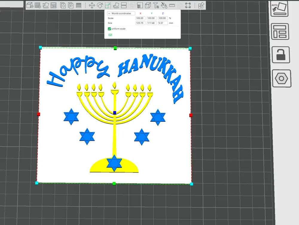 Happy Hanukkah,small postcard size - Free 3D Print Model - MakerWorld