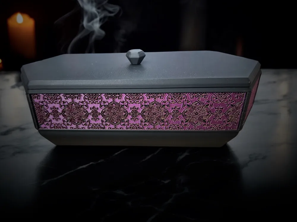 Ornate Wide Incense Box with Lid - Free 3D Print Model - MakerWorld