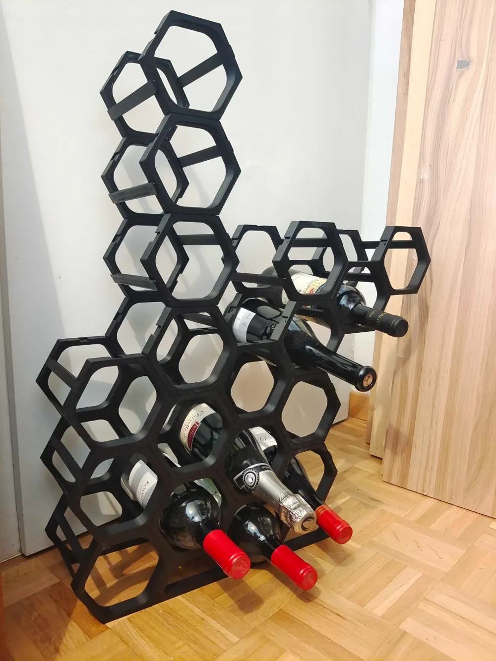 Hexwine - Modular Honeycomb Wine Rack Shelf - Free 3D Print Model ...