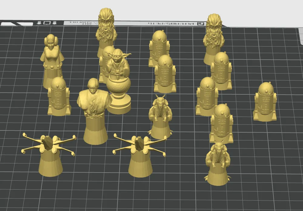Star Wars Chess (Including additional Yoda as King) - Free 3D Print ...