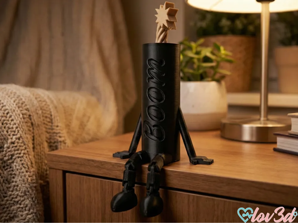 Sitting BOOM Firecracker Figurine (2 Fuse Options) - Free 3D Print ...