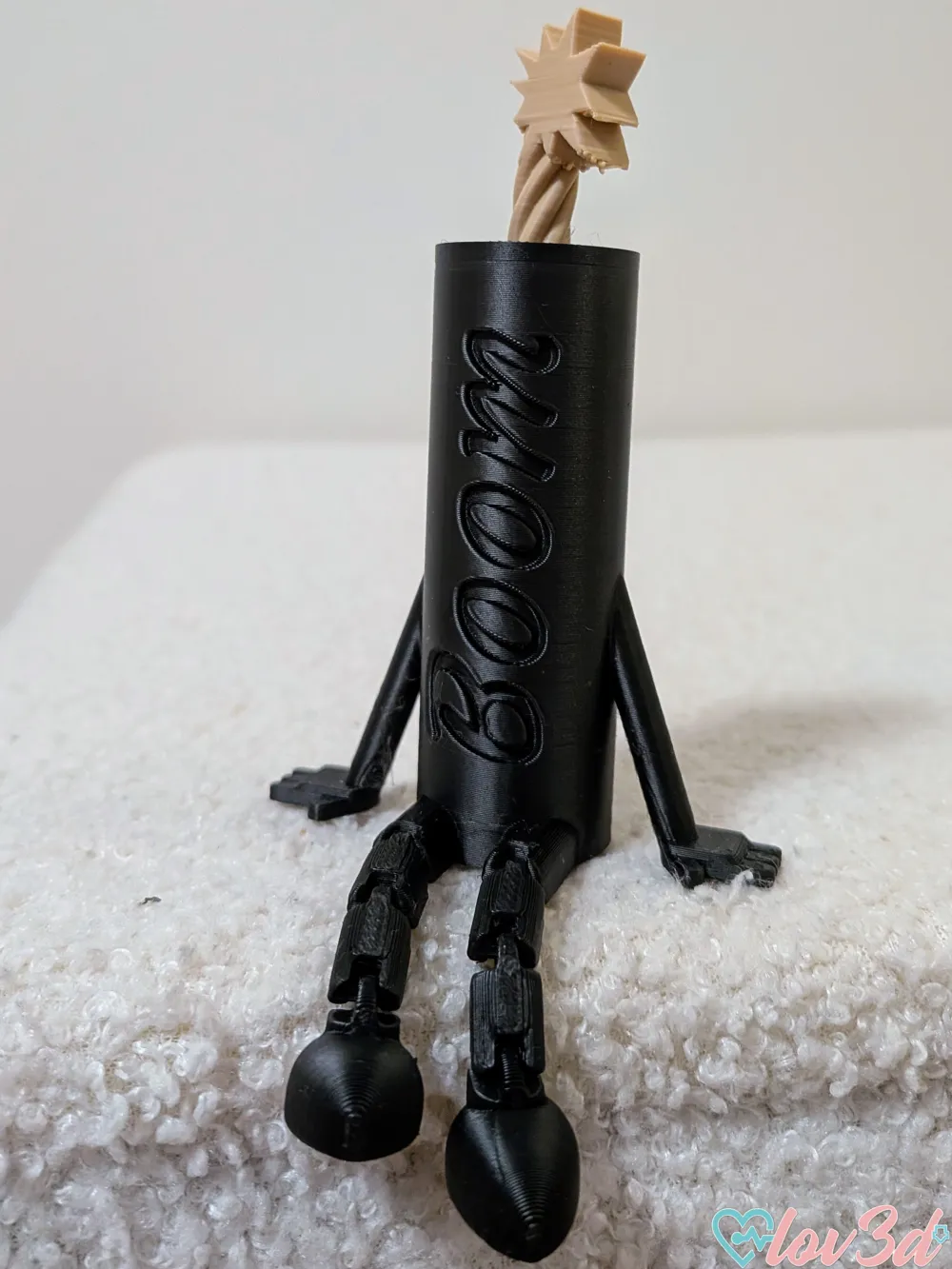 Sitting BOOM Firecracker Figurine (2 Fuse Options) - Free 3D Print ...