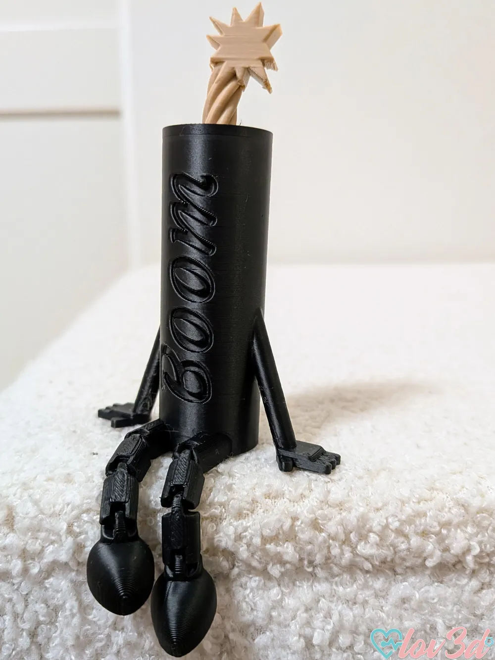 Sitting BOOM Firecracker Figurine (2 Fuse Options) - Free 3D Print ...