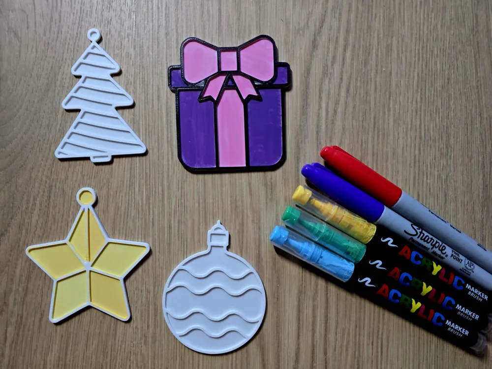 Christmas Decor DIY Coloring Craft - Free 3D Print Model - MakerWorld