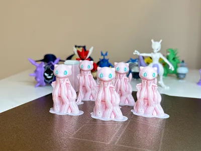 Mew Pokemon 3 Colors 51mm tall Freestanding by LCFigure MakerWorld ...