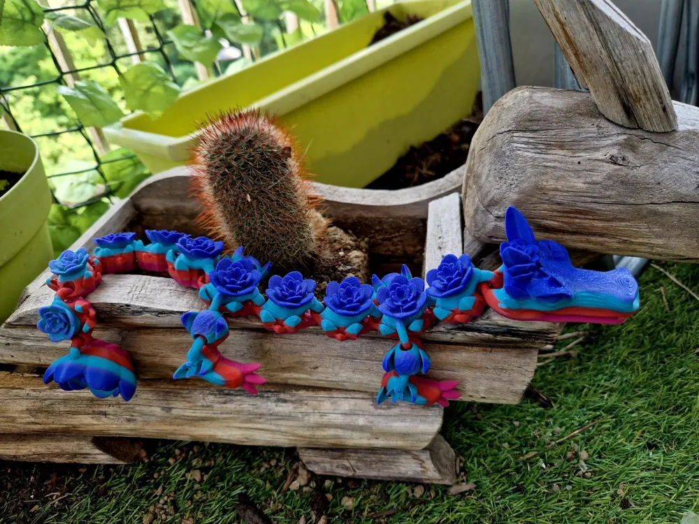 Articulated Flower Dragon - Free 3D Print Model - MakerWorld