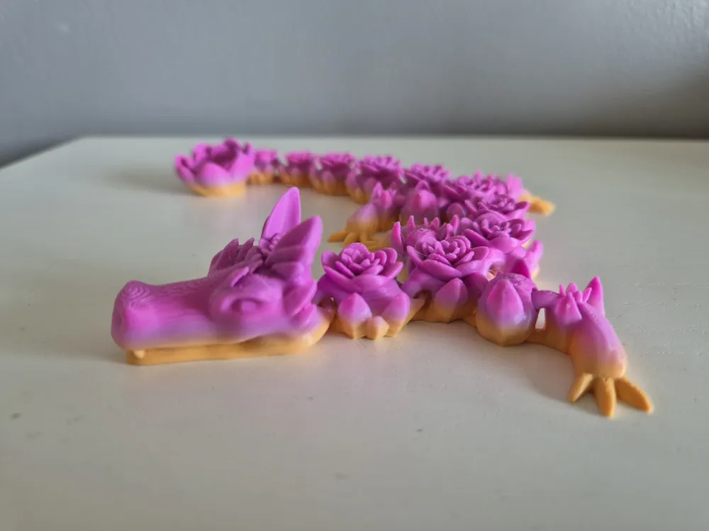 Articulated Flower Dragon - Free 3D Print Model - MakerWorld