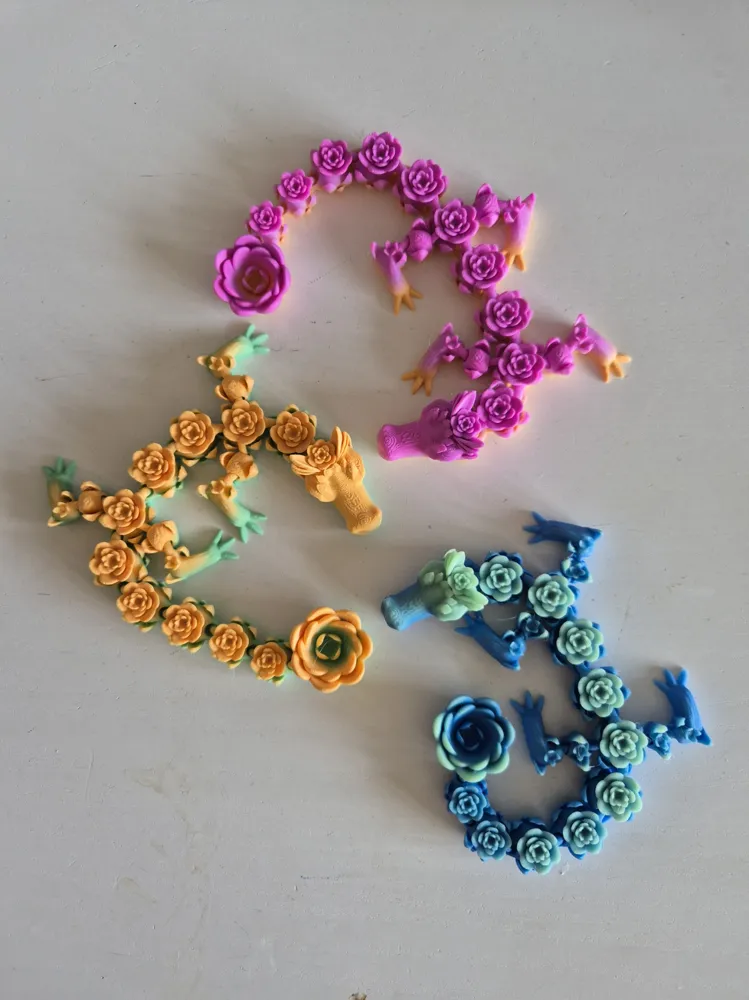 Articulated Flower Dragon by The Frenchie MakerWorld: Download Free 3D ...