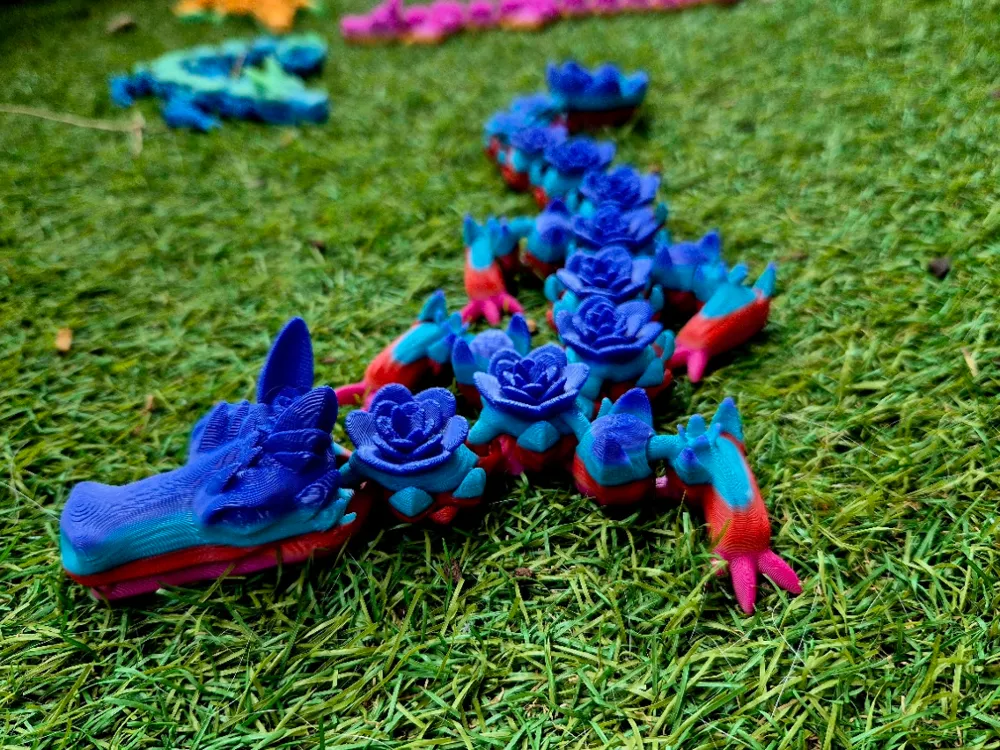 Articulated Flower Dragon by The Frenchie MakerWorld: Download Free 3D ...