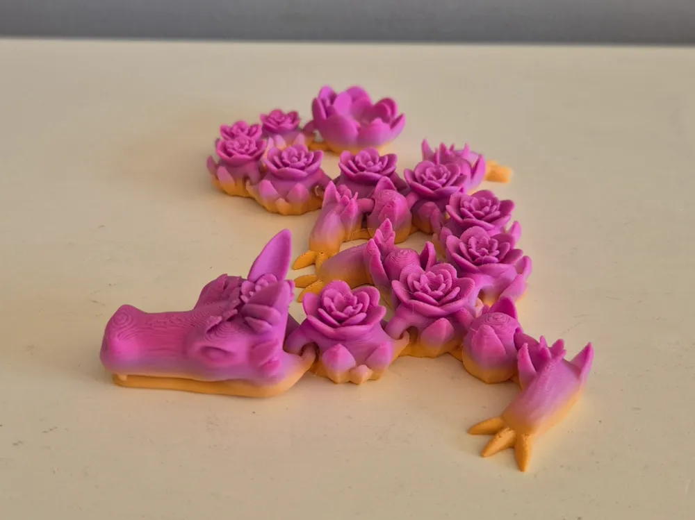 Articulated Flower Dragon by The Frenchie MakerWorld: Download Free 3D ...