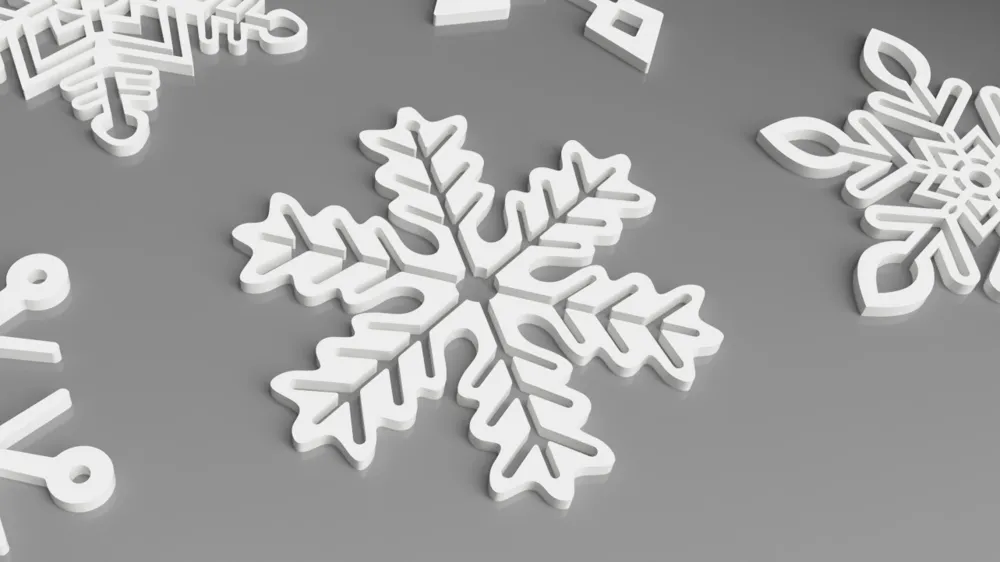 Snowflake christmas set by HG_Design - MakerWorld