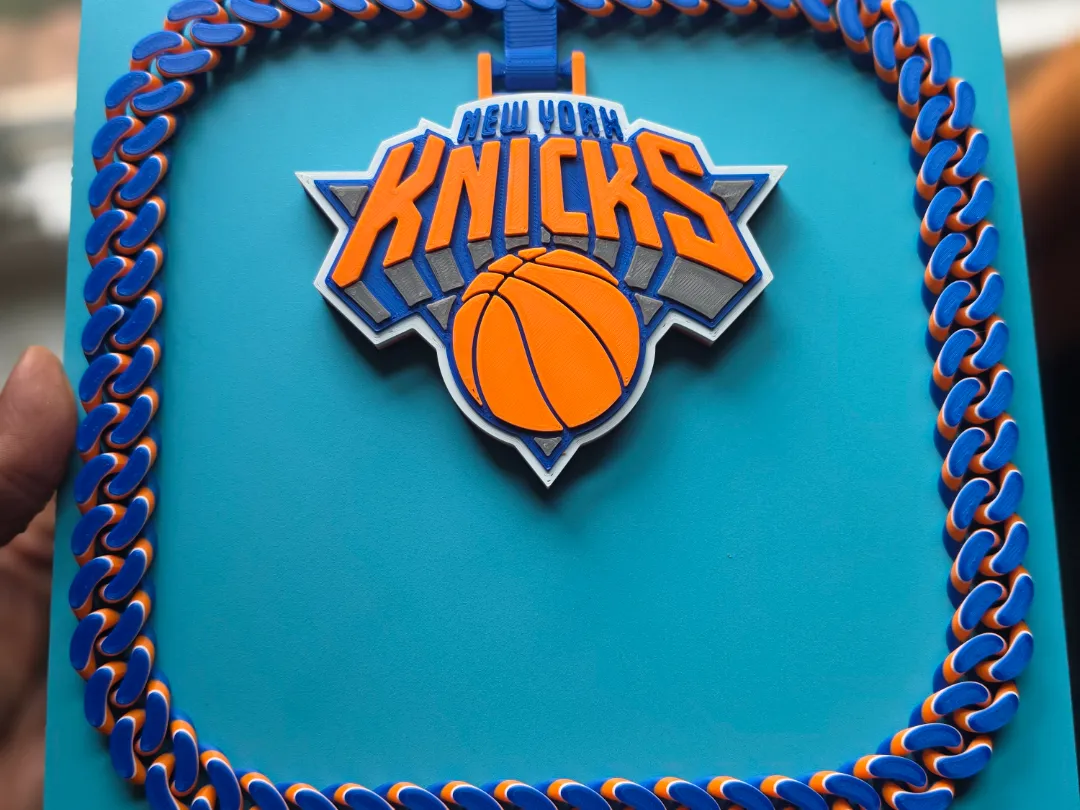 New York Knicks Traditional logo Cuban link Chain - Free 3D Print Model ...