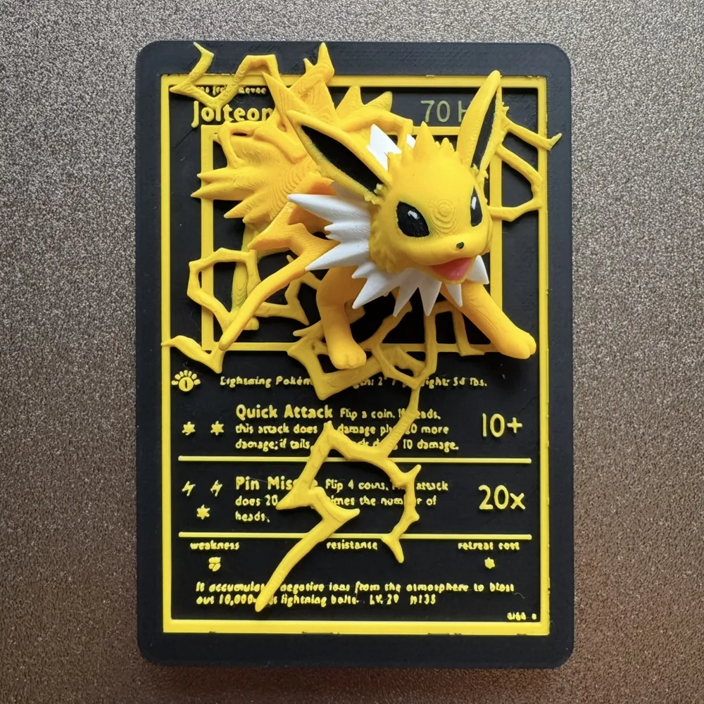 Jolteon 3D Printable Pokémon Card; Pokemon TCG - Free 3D Print Model ...