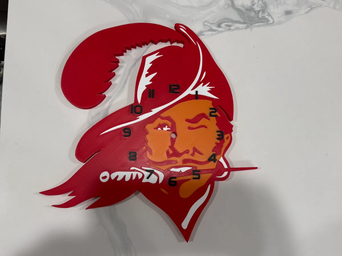 Tampa Bay Buccaneers Bucco Bruce H2C Print Clock - Free 3D Print Model ...