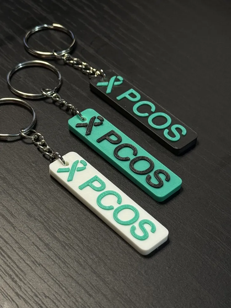 PCOS Awareness Keychain - Free 3D Print Model - MakerWorld