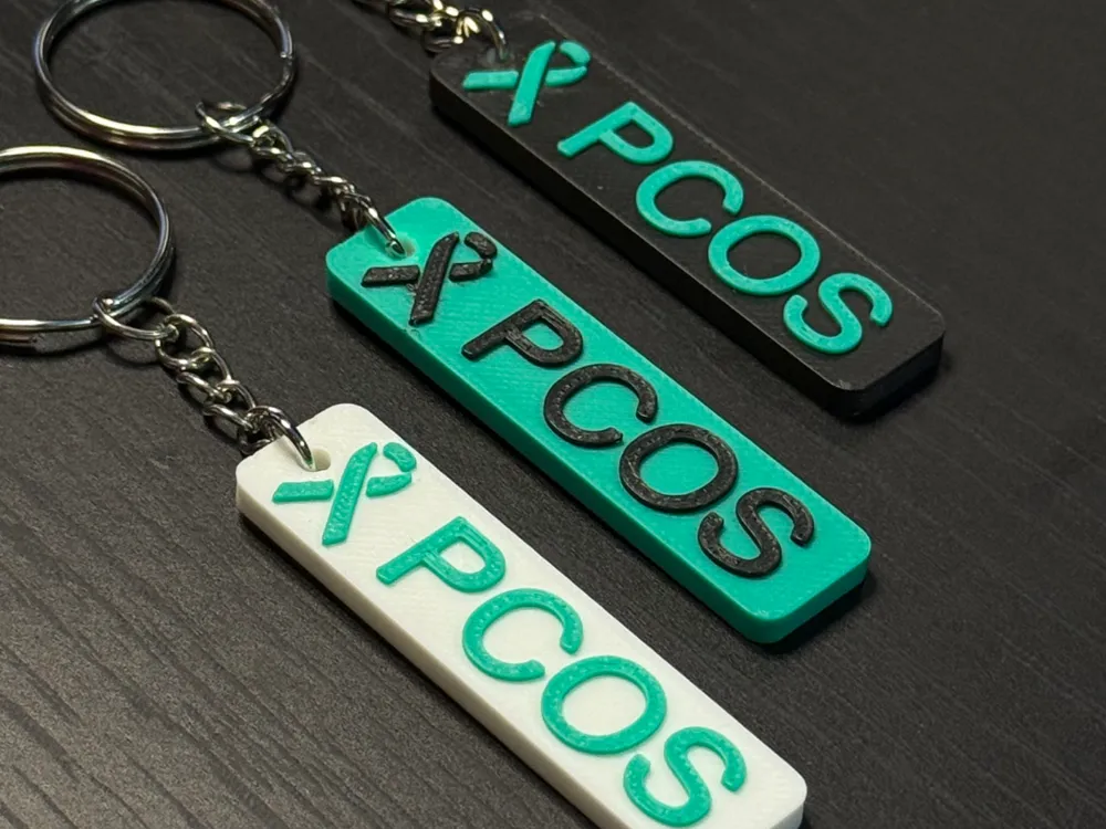 PCOS Awareness Keychain - Free 3D Print Model - MakerWorld