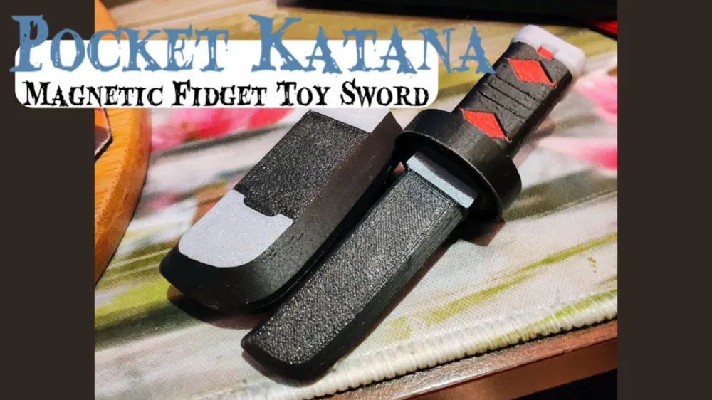Tanjiro Pocket Katana - Magnetic Fidget Sword - Free 3D Print Model ...