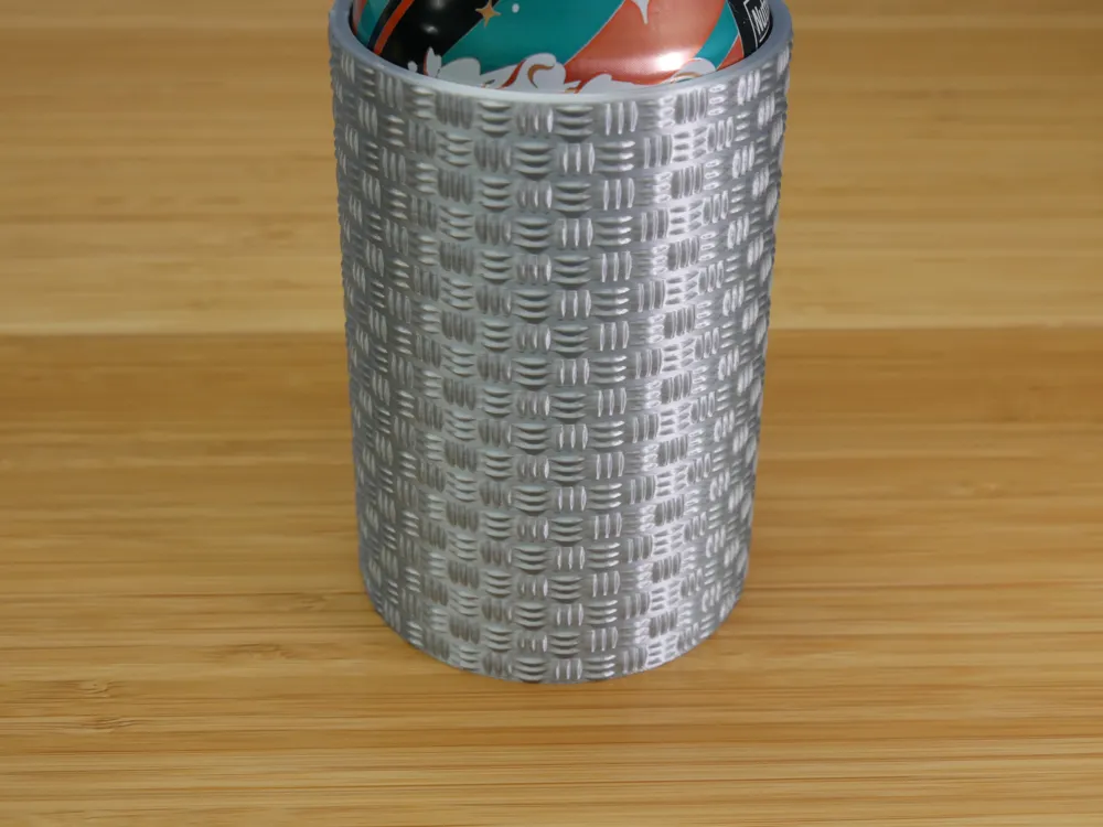 Triple Diamond Tread Plate 12 oz Can Holder - Free 3D Print Model ...