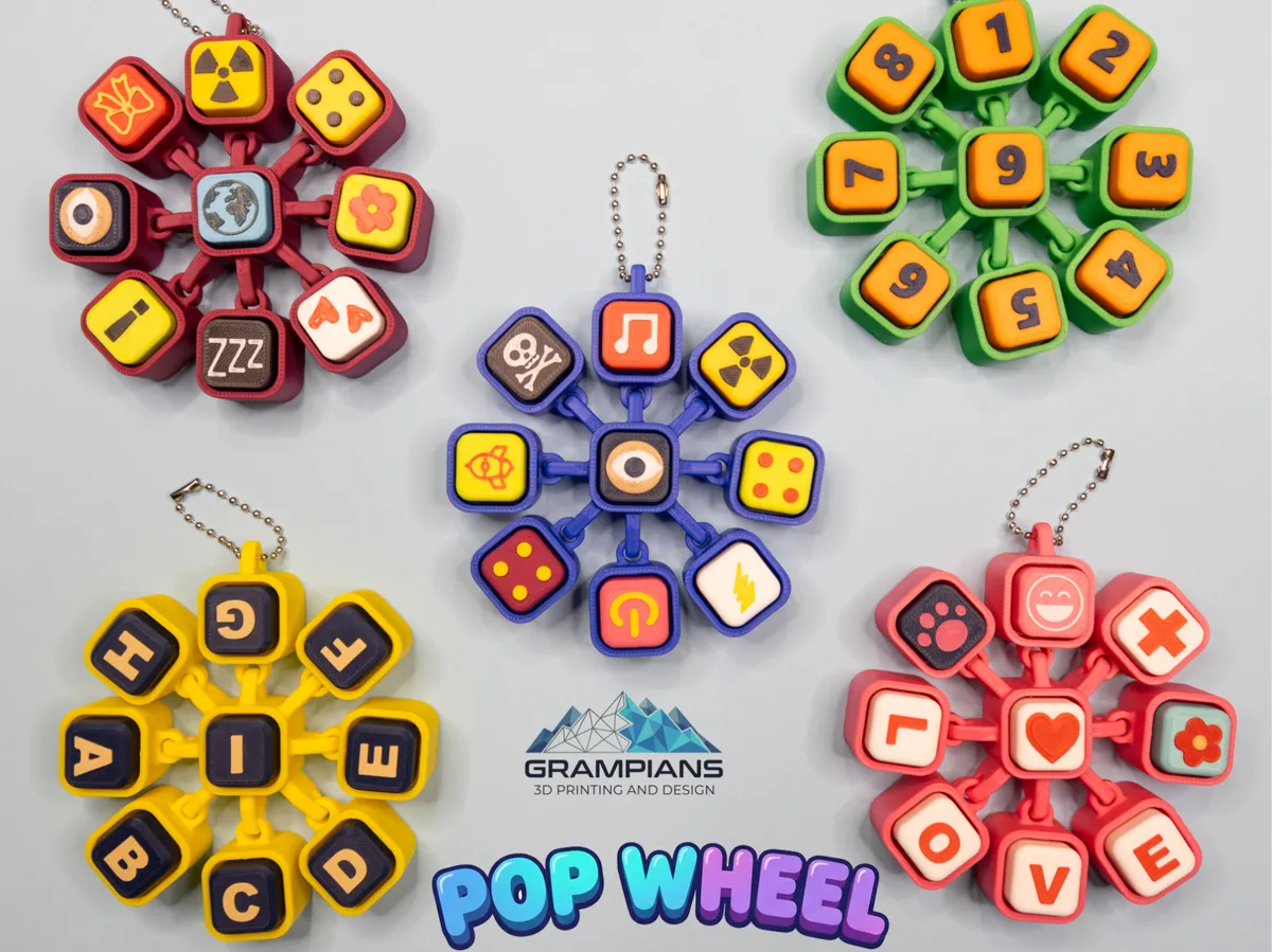 POP WHEEL – 9-Switch Radial Fidget Clicker - Free 3D Print Model ...