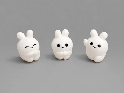 Cute Mini Rabbit Figures - Free 3D Print Model - MakerWorld