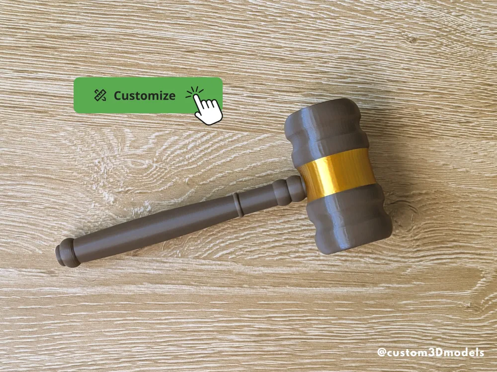 Judge Gavel | Customizable by custom3dmodels MakerWorld: Download Free 3D Models