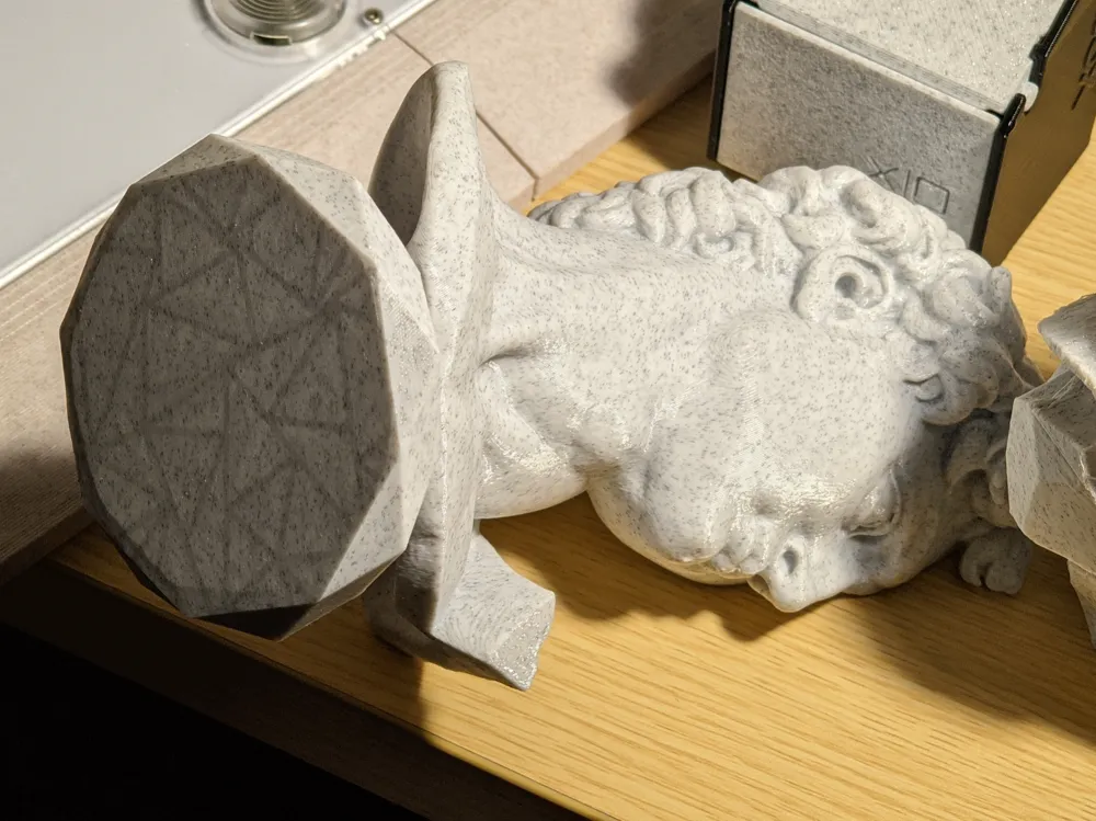 A fragmented David head sculpture, recreated from a physical scan ...