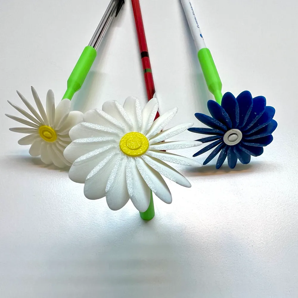 Spinning Fidget Flower Pencil/Pen Topper - Free 3D Print Model - MakerWorld