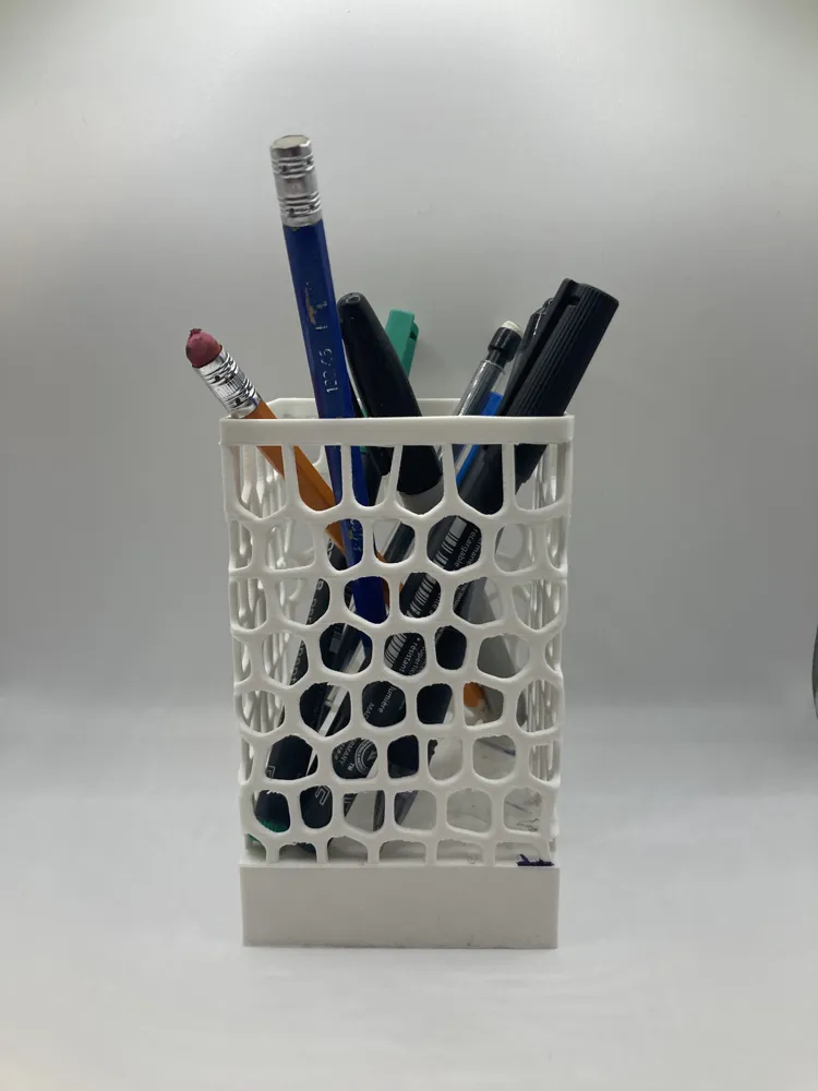 Rectangular Voronoi Pen Holder by AbyssalCactus MakerWorld: Download ...