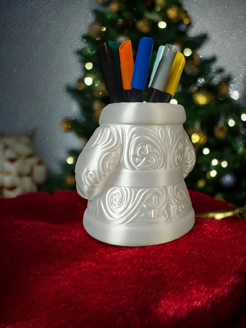 Santa Claus Coat Pencil Holder - Free 3D Print Model - MakerWorld