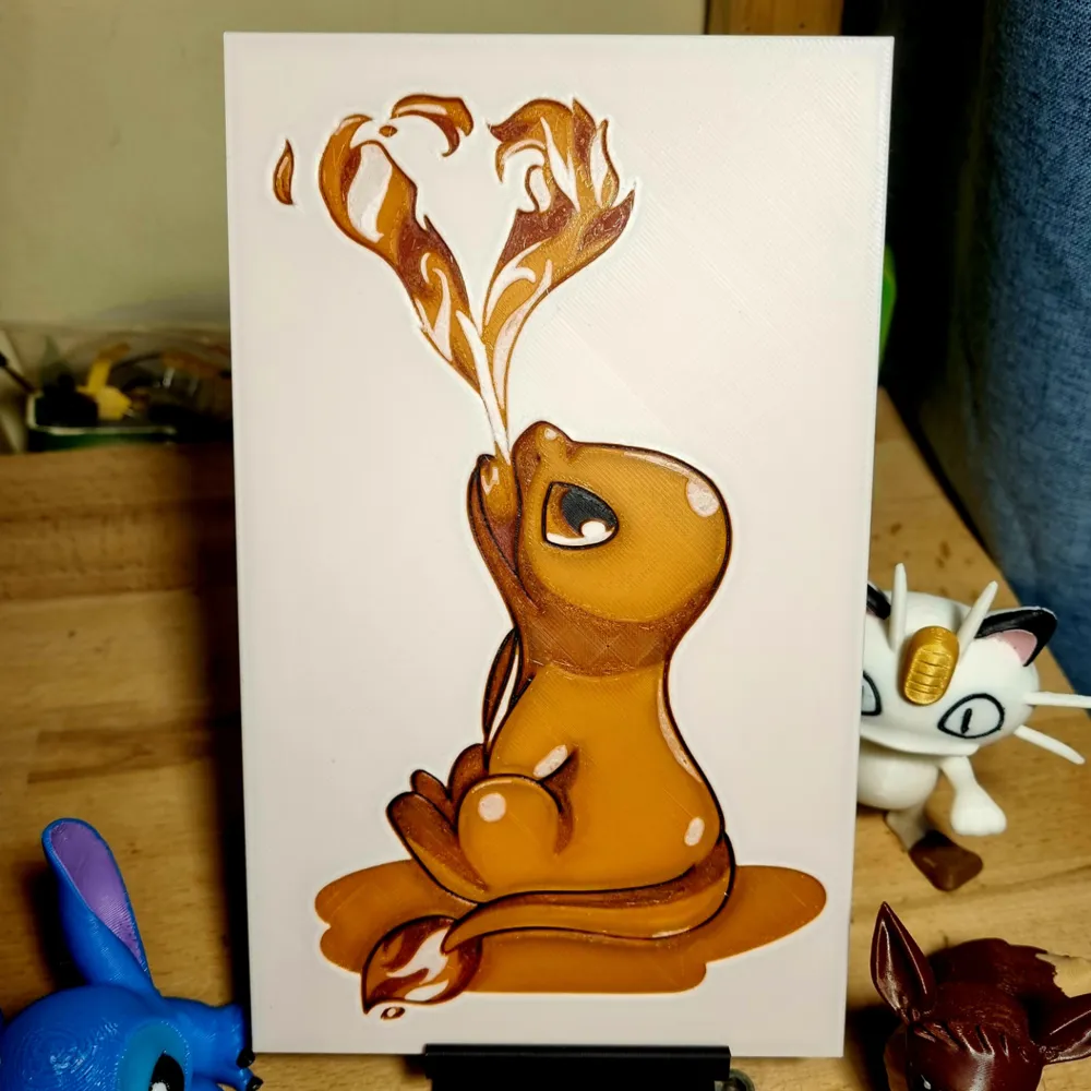 Charmander Love Portrait (HueForge) by Big Simi - MakerWorld