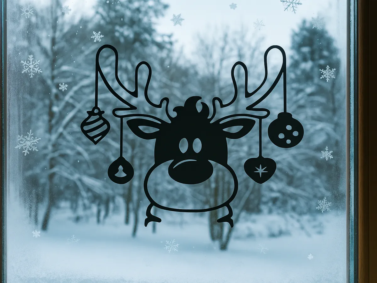 Reindeer Window Decal by Chris 3d World MakerWorld: Download Free 3D Models
