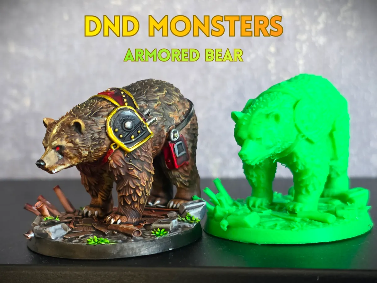 DnD Monsters - Armored Bear figure Tabletop Game - Free 3D Print Model ...