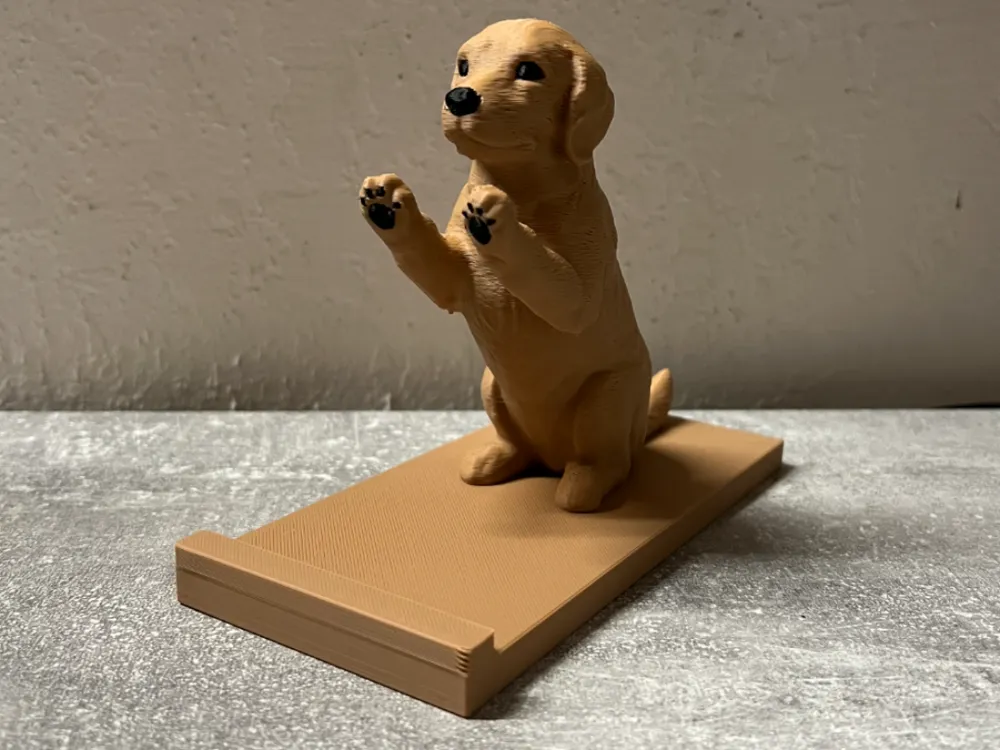 Cute Puppy Phone Stand - Free 3D Print Model - MakerWorld