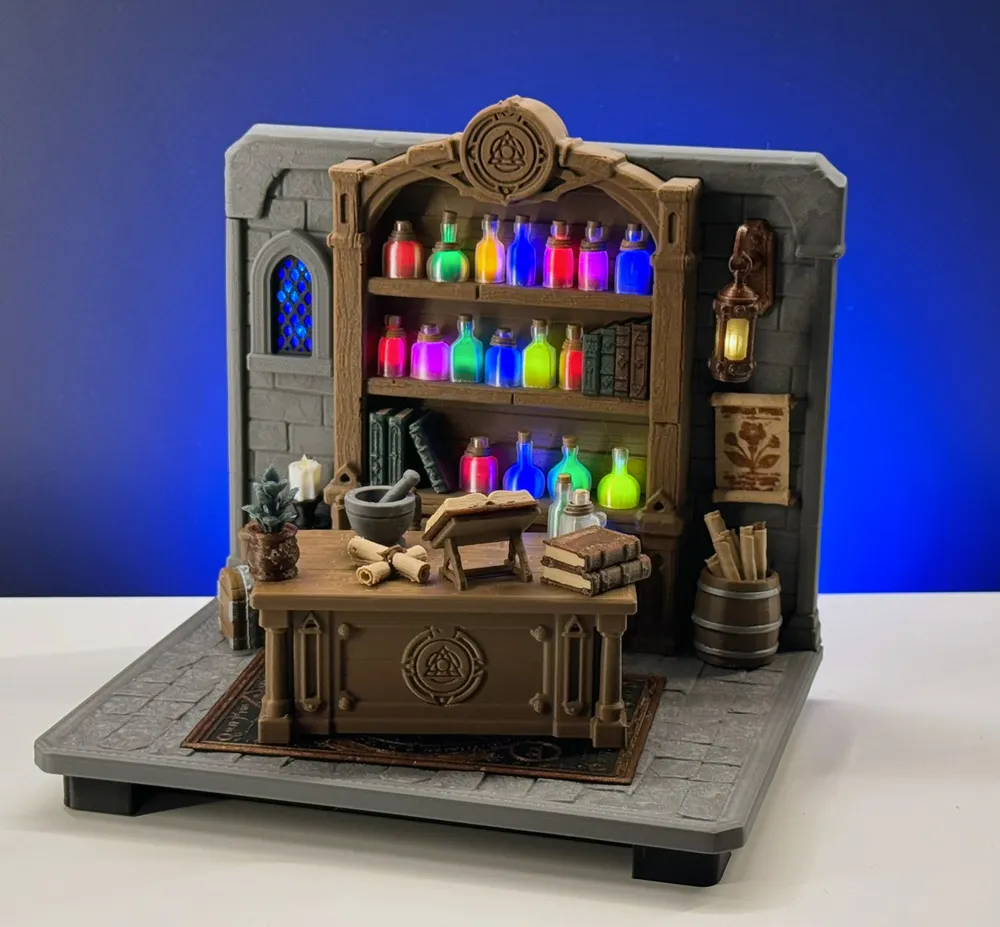 The Alchemist’s Study – A Magical Diorama - Free 3D Print Model ...