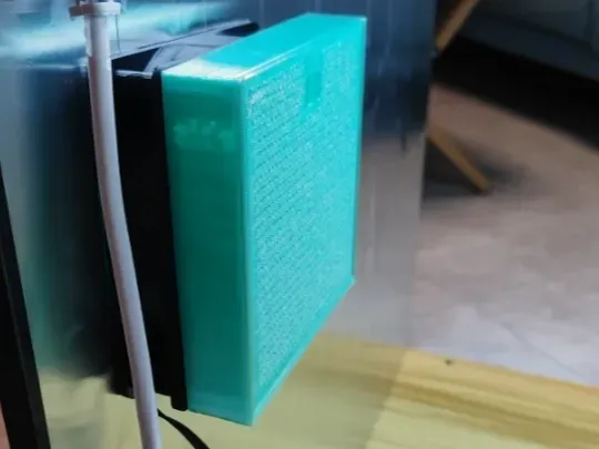 Activated carbon enclosure for a 12cm computer fan (sliding cover, pin ...