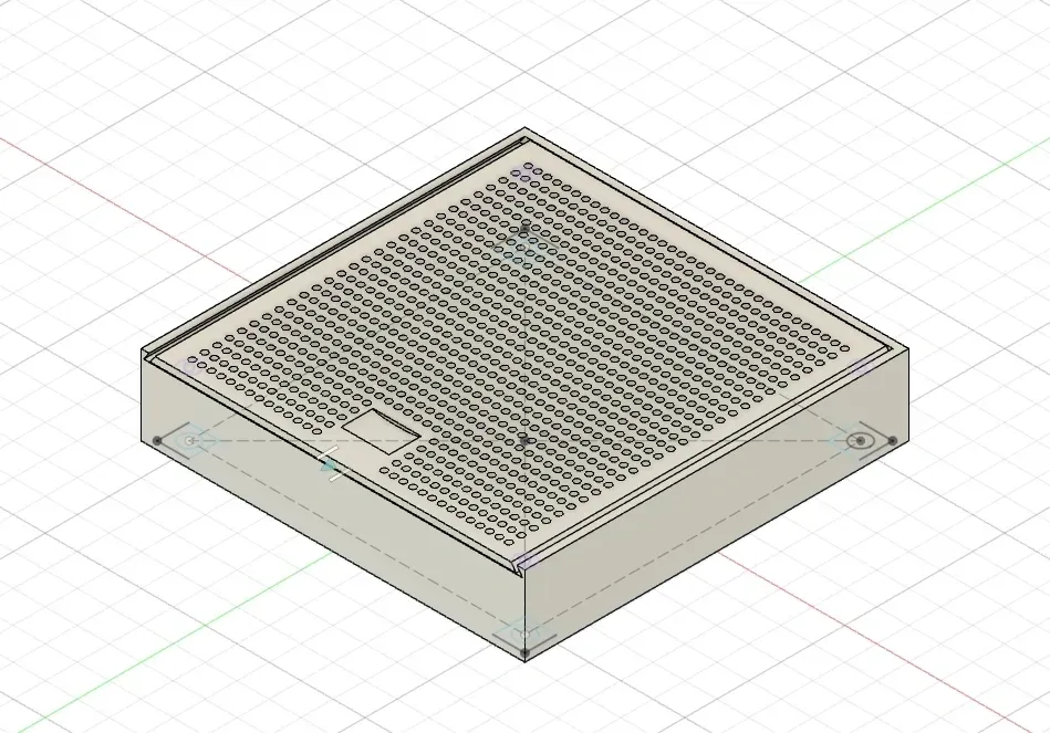 Activated carbon enclosure for a 12cm computer fan (sliding cover, pin ...
