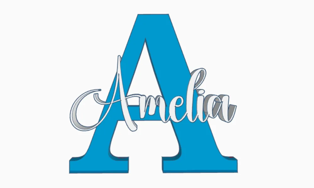 AMELIA name names ornament nameplate initial by meetoo333 MakerWorld ...