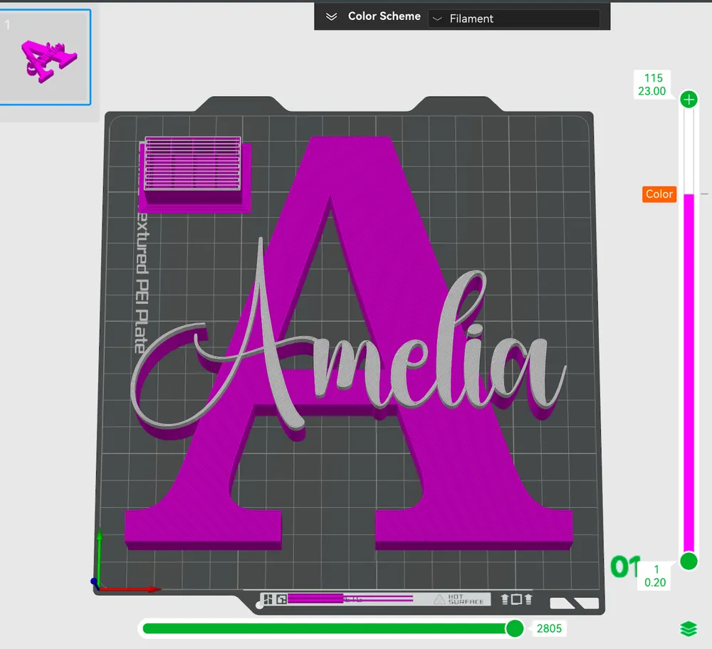 AMELIA name names ornament nameplate initial by meetoo333 MakerWorld ...