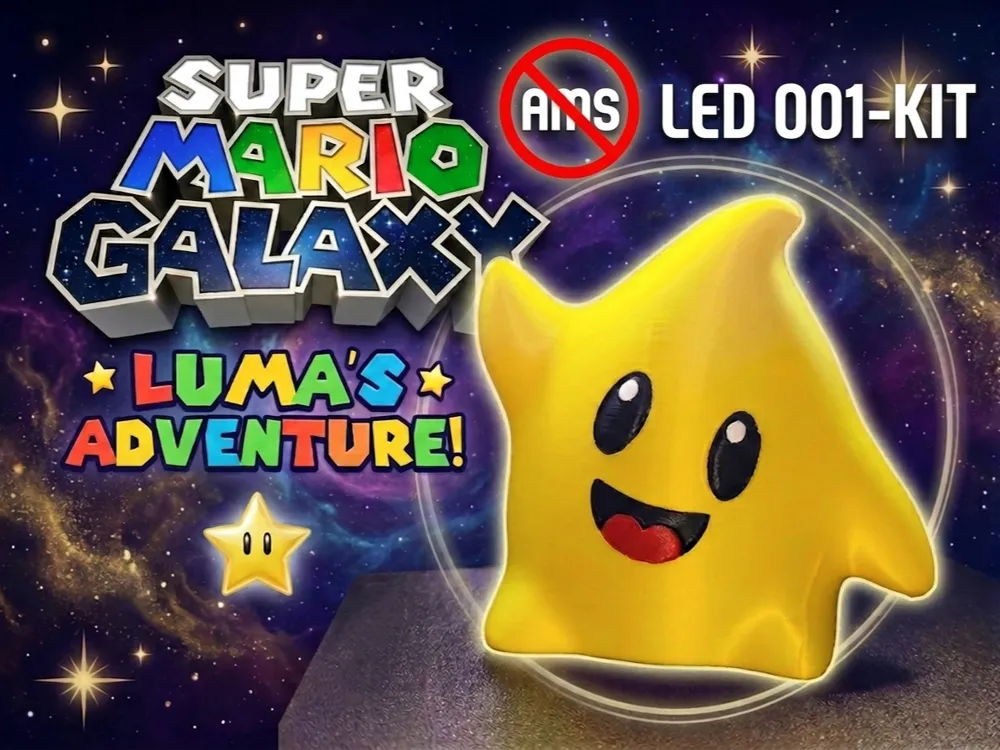 Luma Star - Super Mario Galaxy 3D Print LED 001Kit - Free 3D Print ...