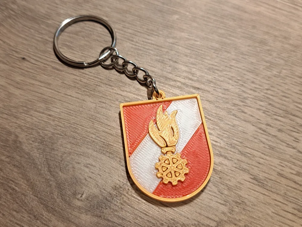 Fire Department Corps Badge Keychain by Hlousek - MakerWorld