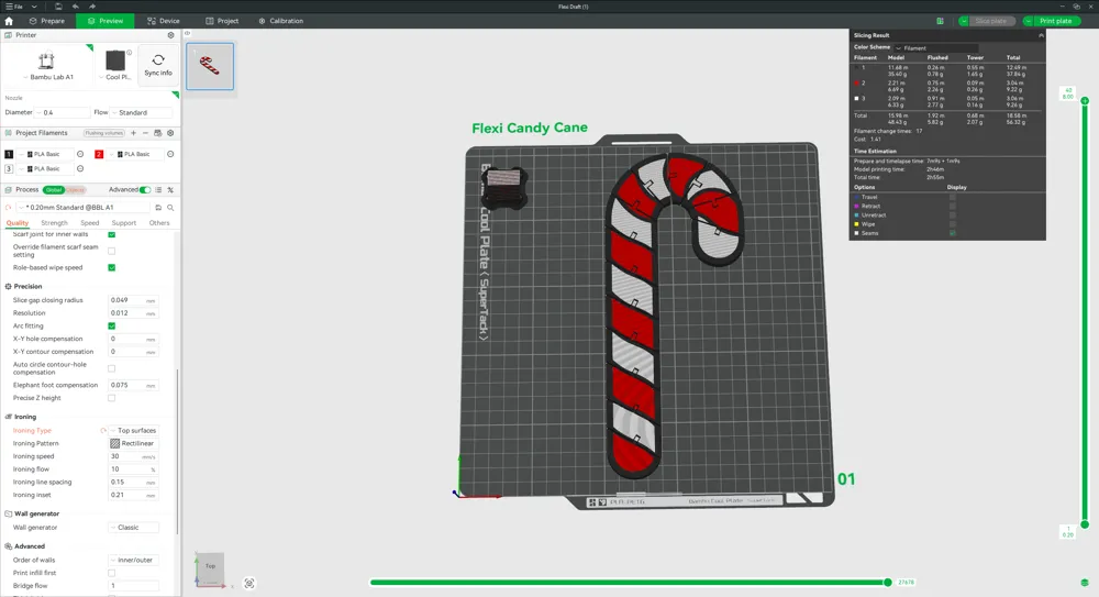 Candy Cane Flexi - Free 3D Print Model - MakerWorld