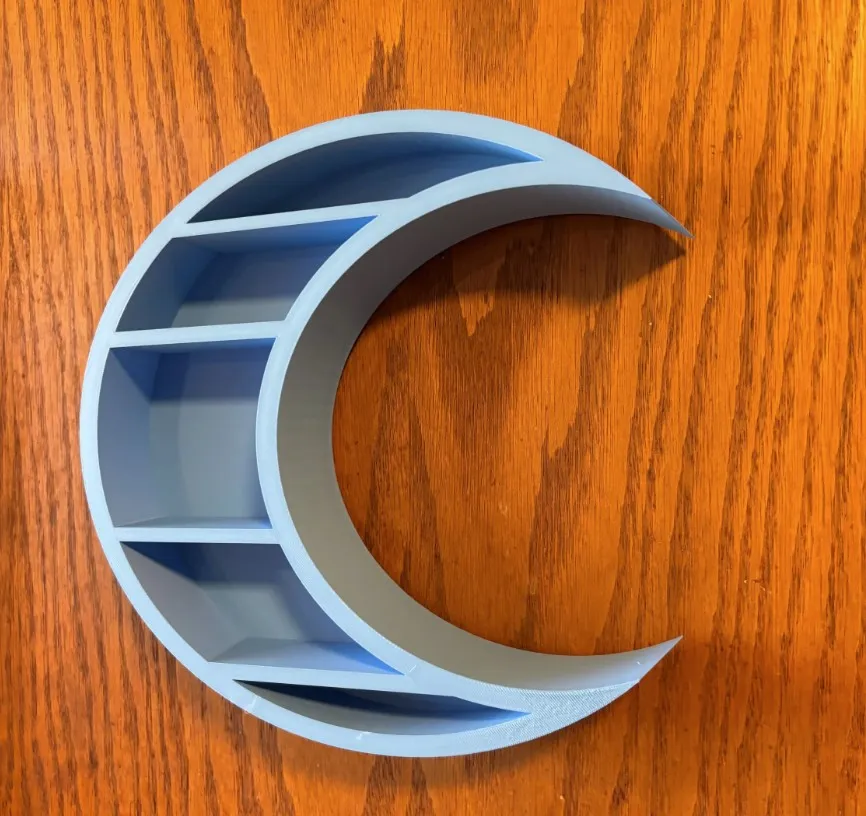 Crescent Moon Shelf Miniverse Display - Free 3D Print Model - MakerWorld