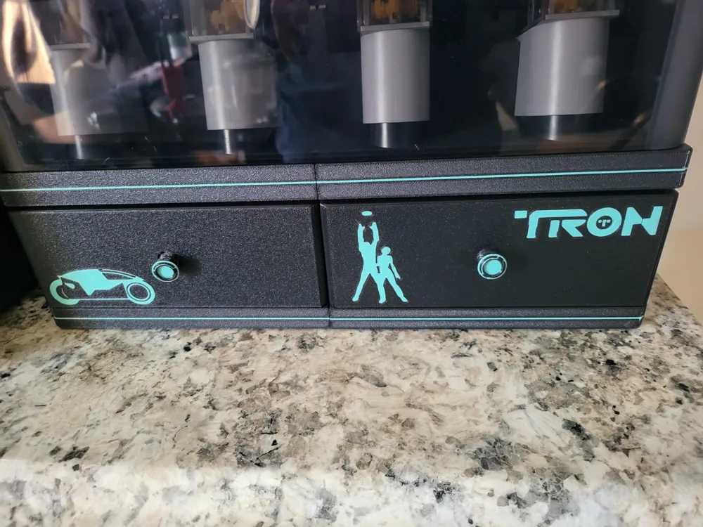 AMS Stand Tron Themed with Drawers Remixed by Maker Dave - MakerWorld