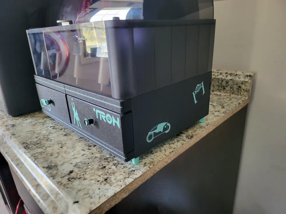 AMS Stand Tron Themed with Drawers Remixed by Maker Dave - MakerWorld