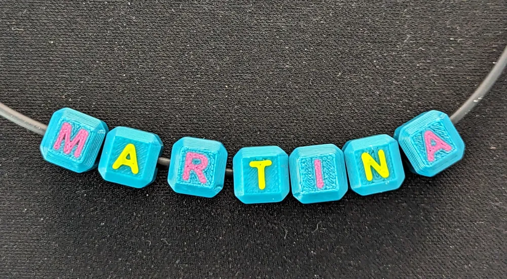 Letters&numbers CUBES collar-keychain-pendant EASY FAST PRINT by ...