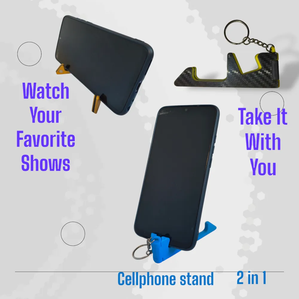 Keychain Phone Stand Magnetic Cellphone Holder - Free 3D Print Model ...