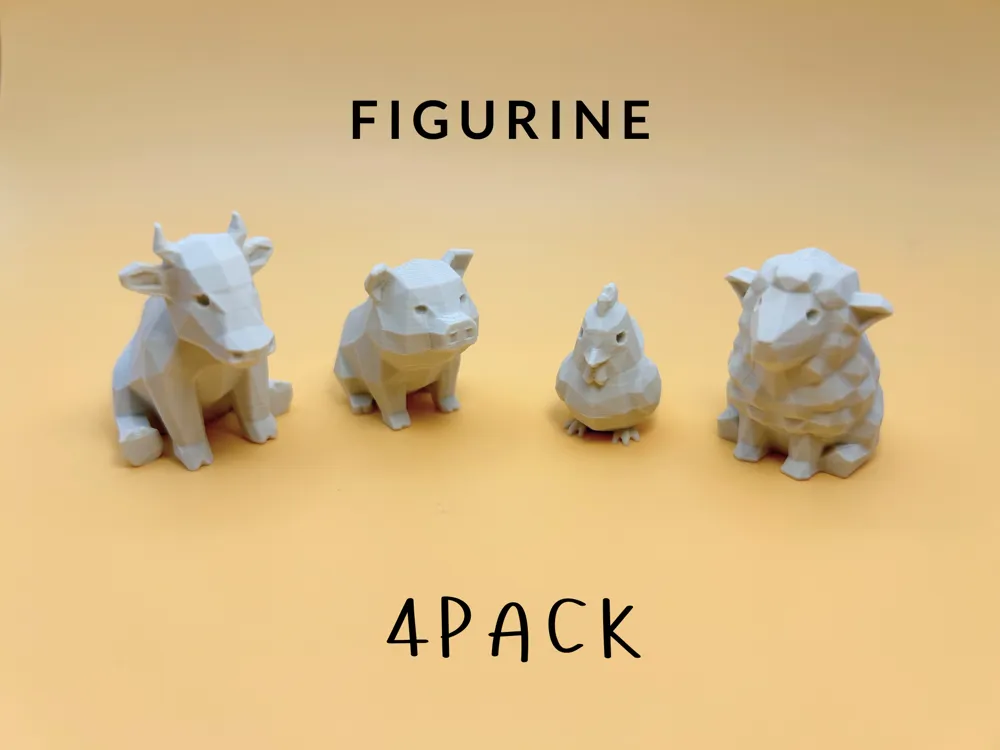 Cute Mini Farm Figurine & Keychain Pack - Free 3D Print Model - MakerWorld