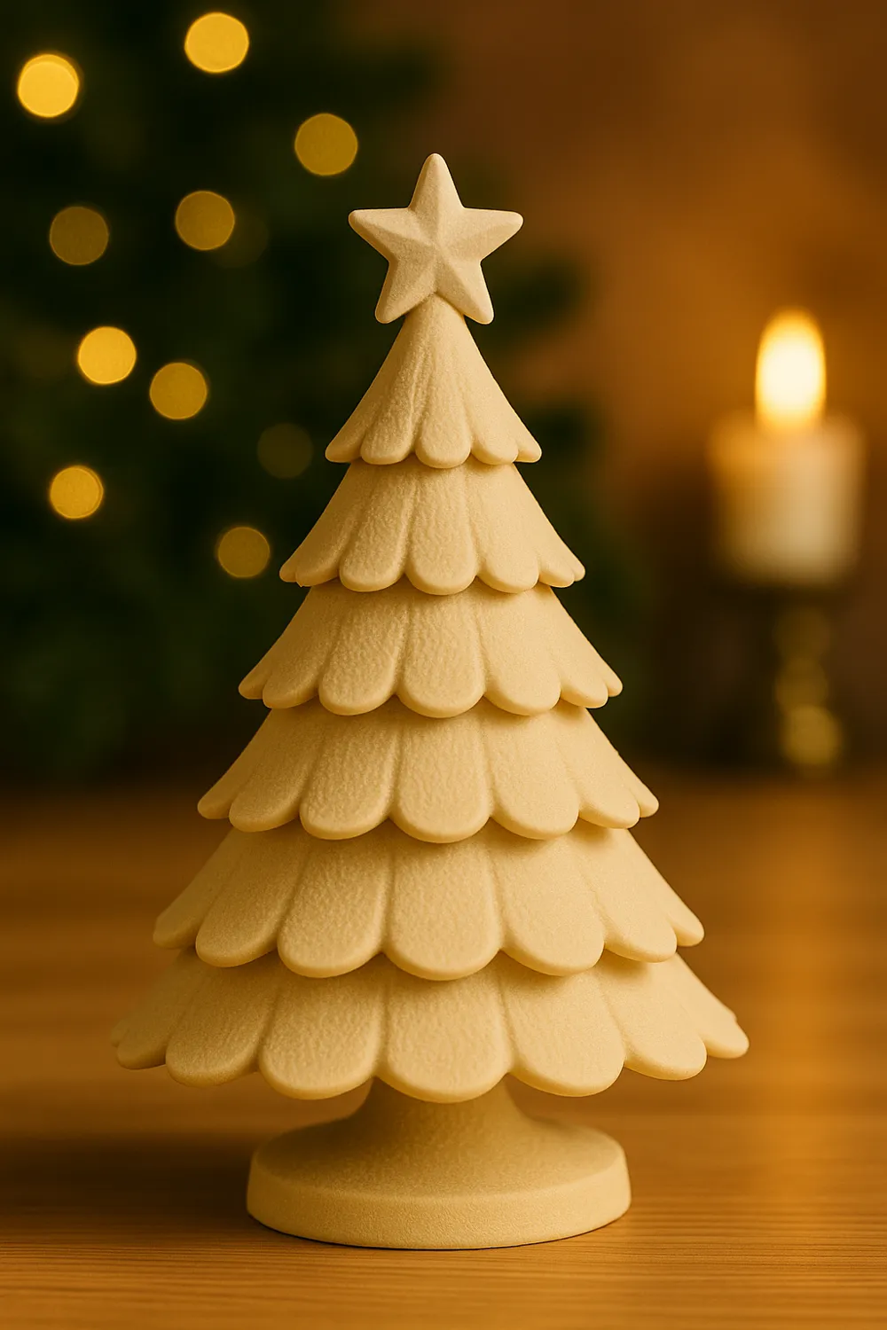 Evergreen Layers Textured Christmas Tree Figurine - Free 3D Print Model ...